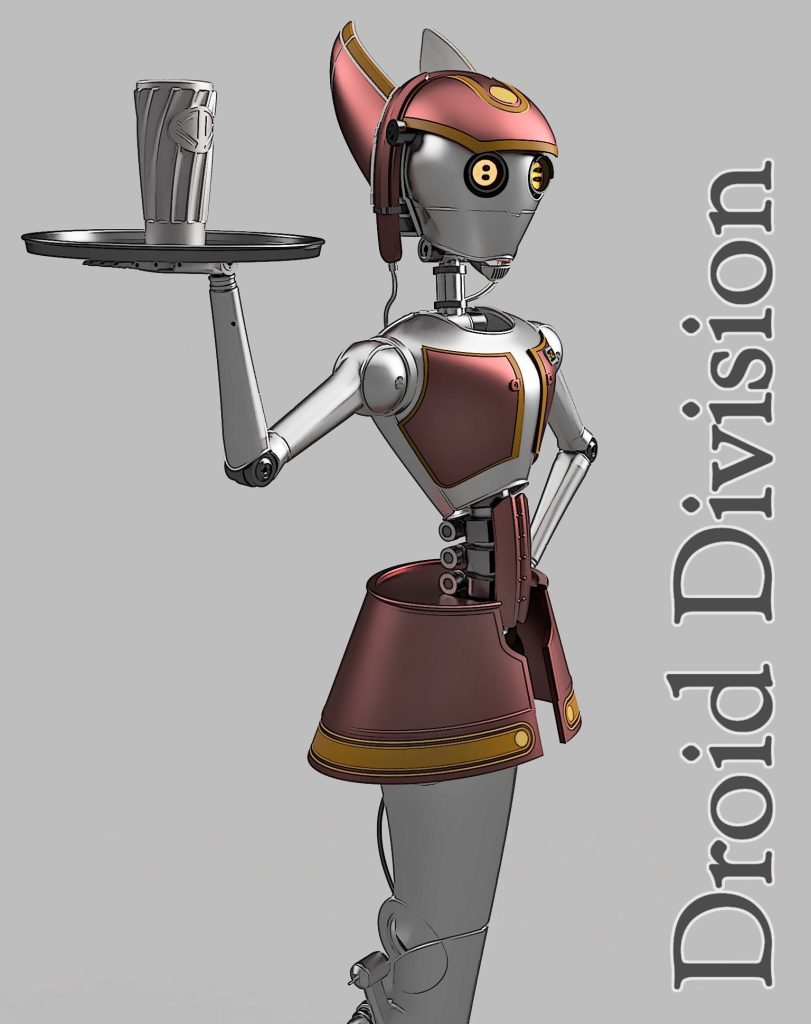 Waitress Droid Inspired Fan Art STL Files for 3Dprinting - Droid Division