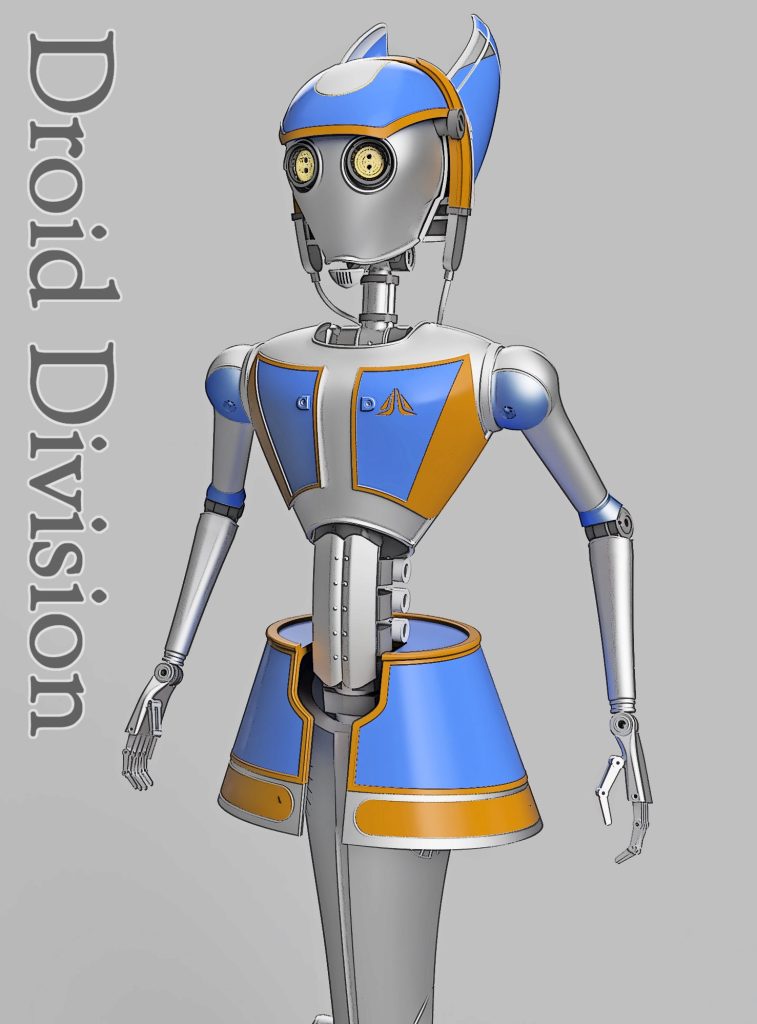 Waitress Droid Inspired Fan Art STL Files for 3Dprinting - Droid Division